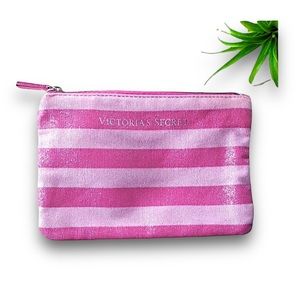 Victoria's Secret | Bags | Victorias Secret Pink Stripe Shimmery Makeup ...
